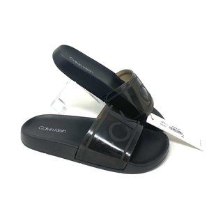 Calvin Klein | Shoes | Mega Salecalvin Klein Black Ck Logo Strap Slide ...